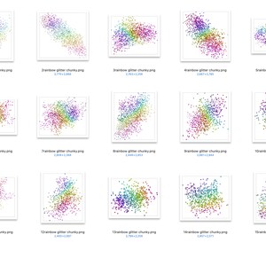 Rainbow Glitter Clipart: Shimmering Confetti Overlays (PNG, 300 DPI ...