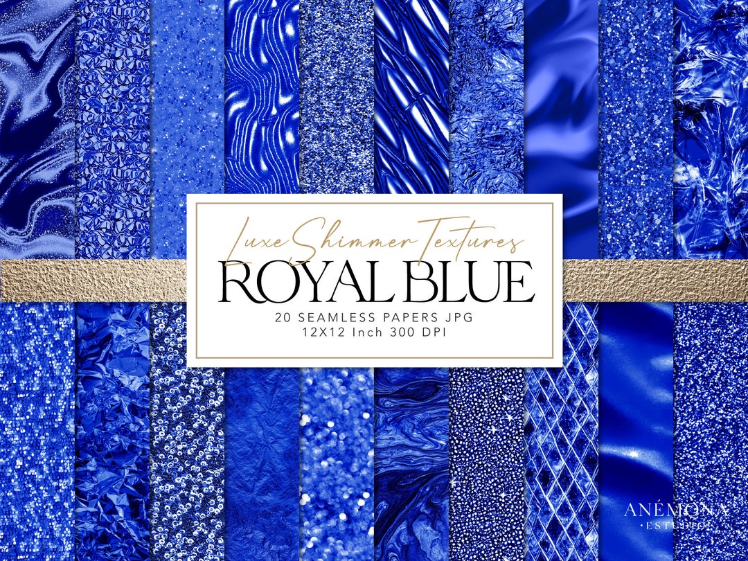 Royal Blue Digital Paper: Foil, Glitter, Seamless Textures (digital ...