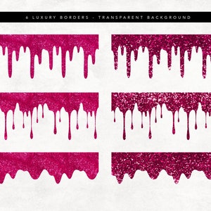 Magenta Dripping, Hot Pink Drips Borders, Drip Glitter Borders, Drip ...