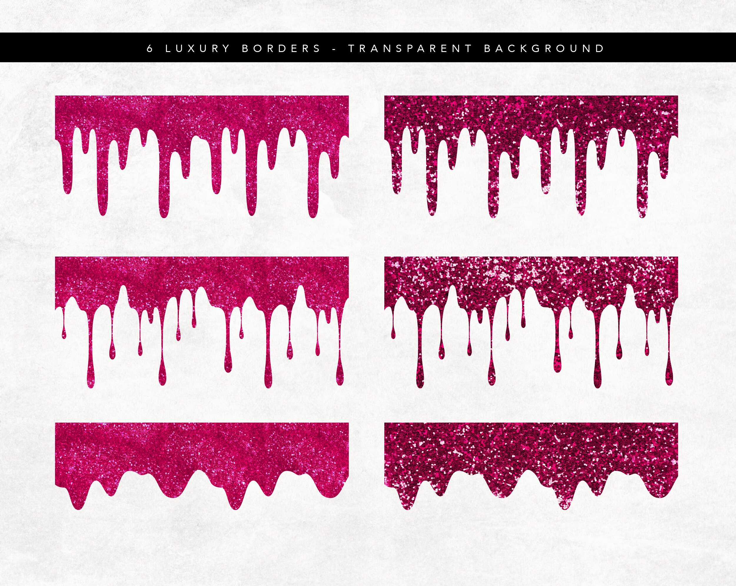 Magenta Dripping Hot Pink Drips Borders Drip Glitter - Etsy