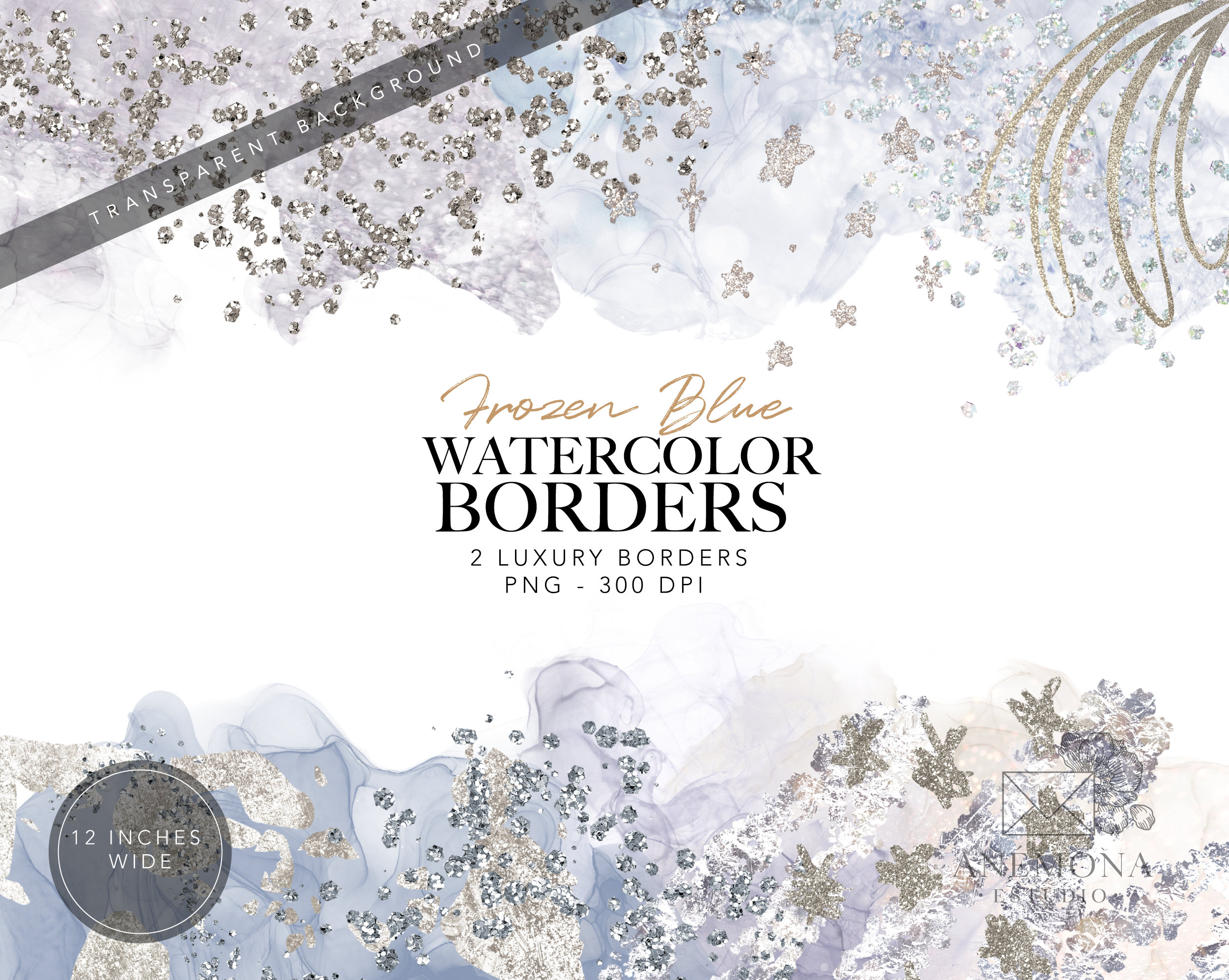 Frosted Winter Border Clipart Glitter Border Winter - Etsy