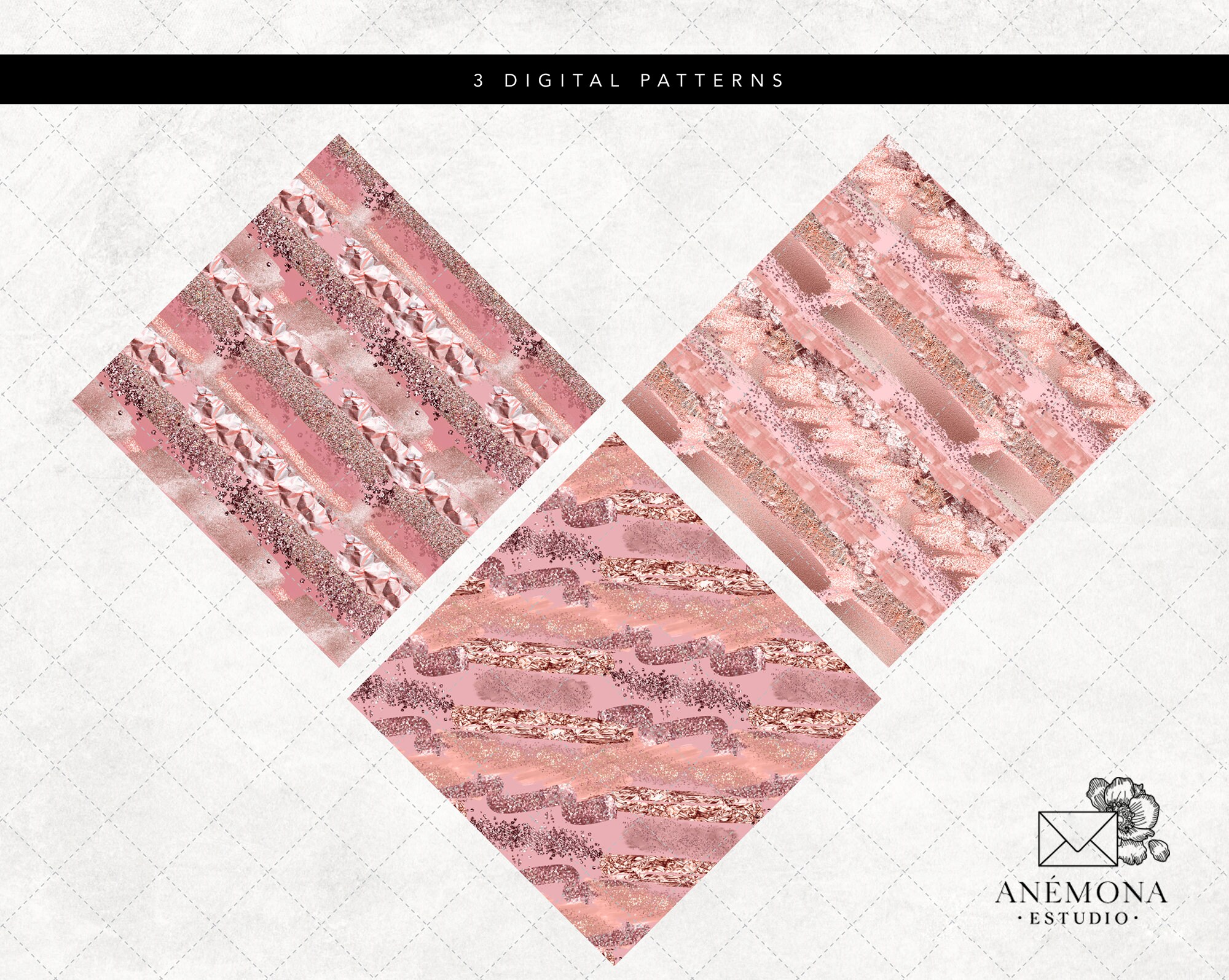 Rose Gold Digital Paper Rose Gold Metallic Paper Glitter - Etsy