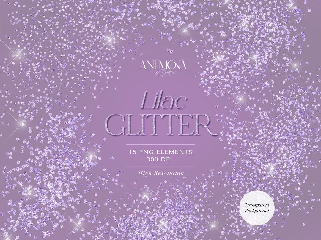 Lilac Glitter Clipart, Lavender Glitter Overlays, Purple Shimmer ...