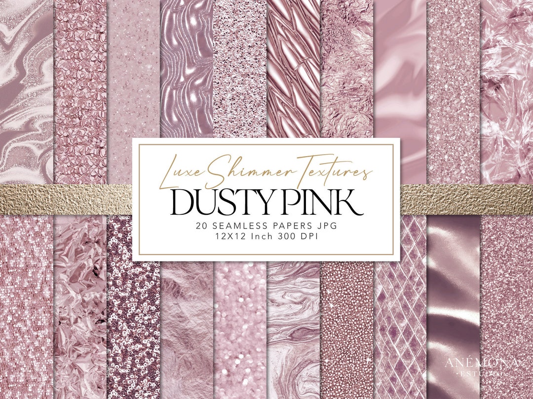 Dusty Pink Digital Paper, Pink Foil Paper, Dusty Pink Glitter Paper ...