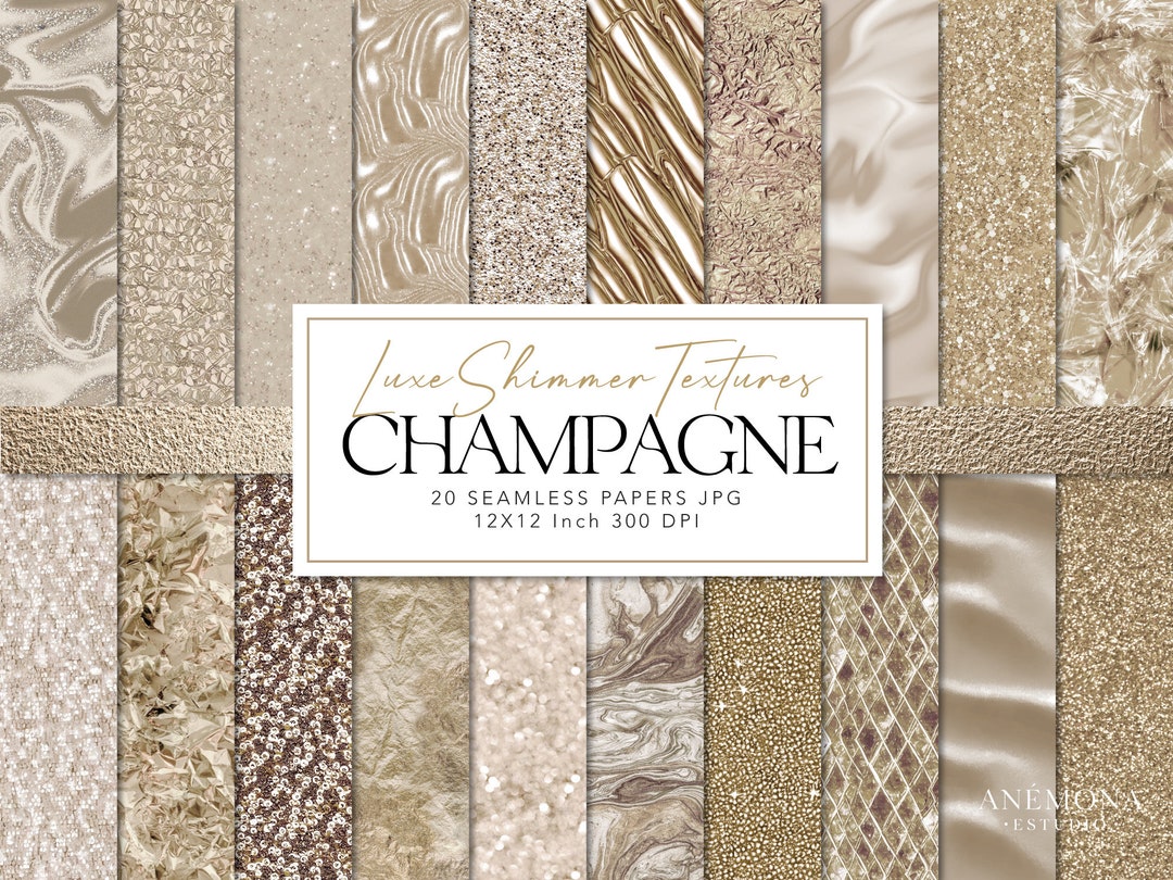 Champagne Digital Paper, Ivory Paper, Soft Gold Foil Paper, Seamless ...