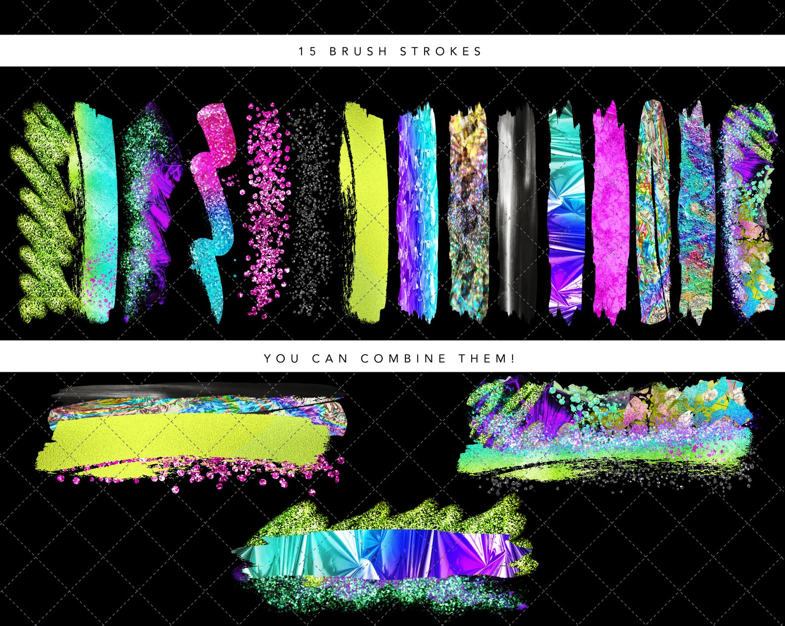 Neon Brush Strokes Clipart Neon Clipart Neon Paint Clipart - Etsy