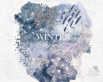Winter Watercolor PNG Clipart, Blue Abstract Art Alcohol Ink, Abstract ...