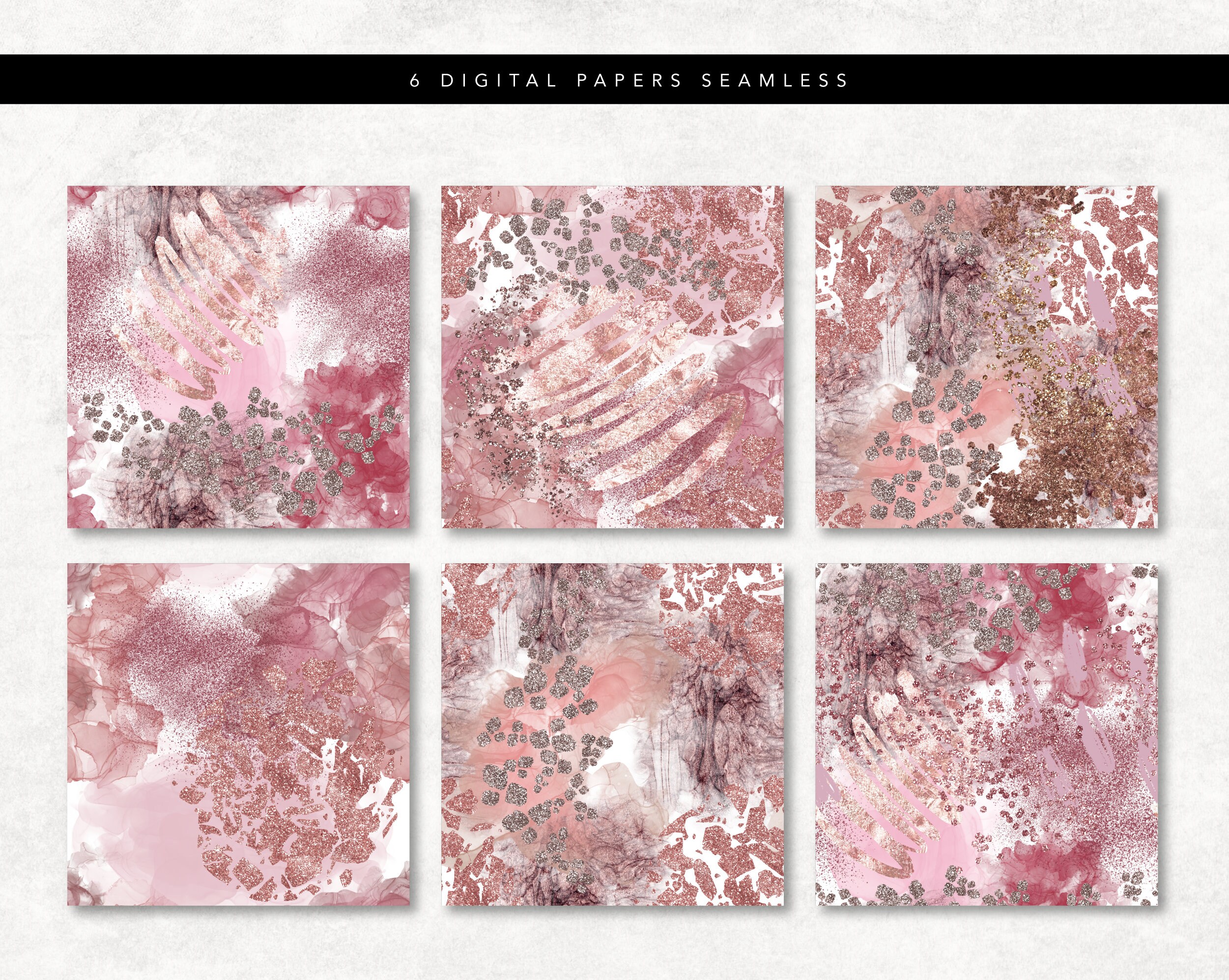 Dusty Pink Digital Paper Glitter Abstract Paper Copper - Etsy