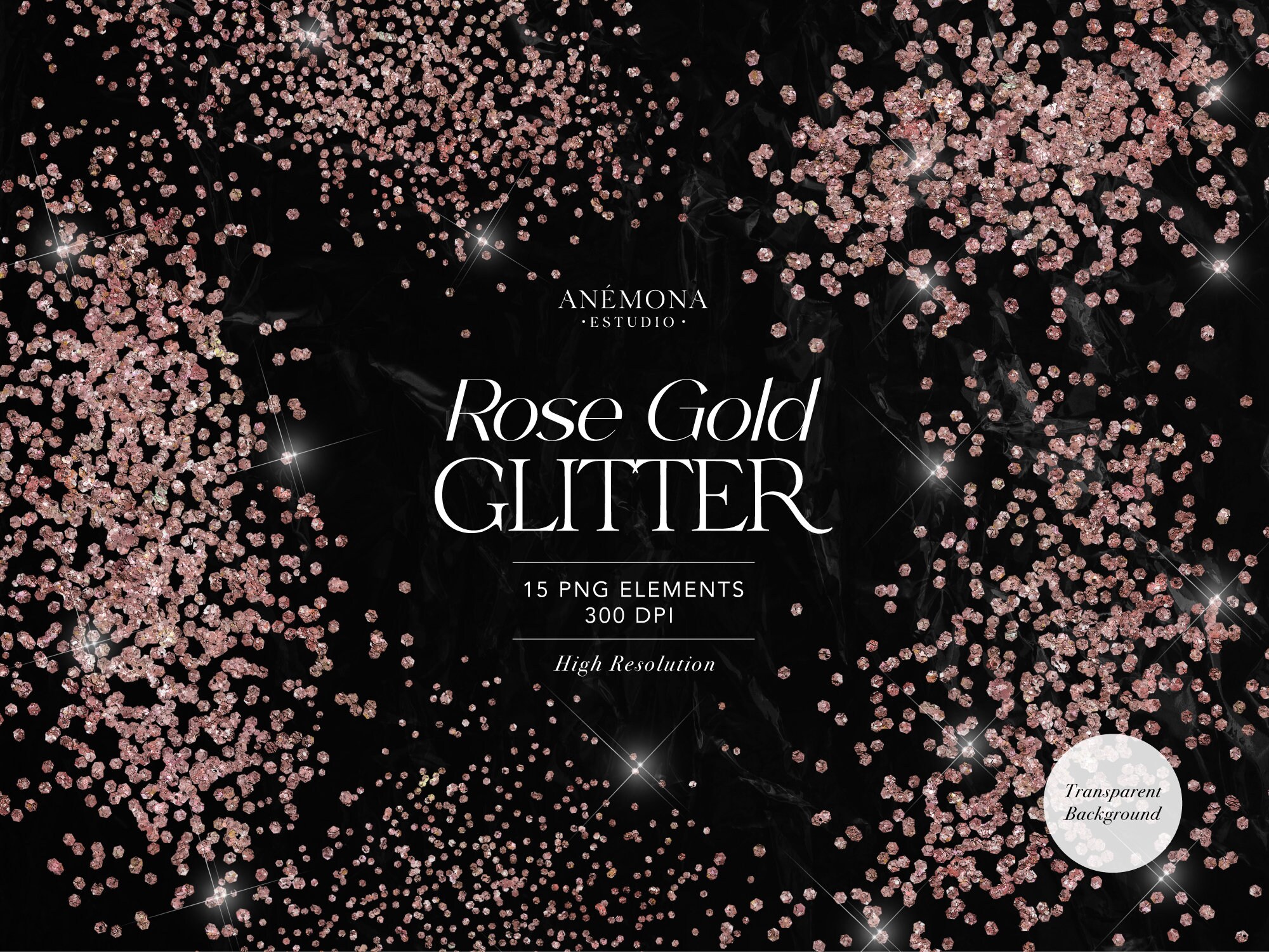 Rose Gold Glitter Clipart Rose Gold Glitter Overlays Rose - Etsy