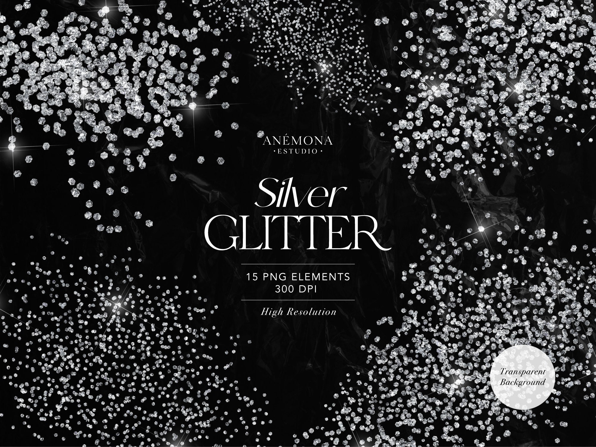 Silver Glitter Clipart Silver Glitter Overlays Chunky - Etsy UK