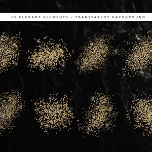 Gold Glitter Clipart Overlays: Shimmering Confetti PNG (commercial Use ...
