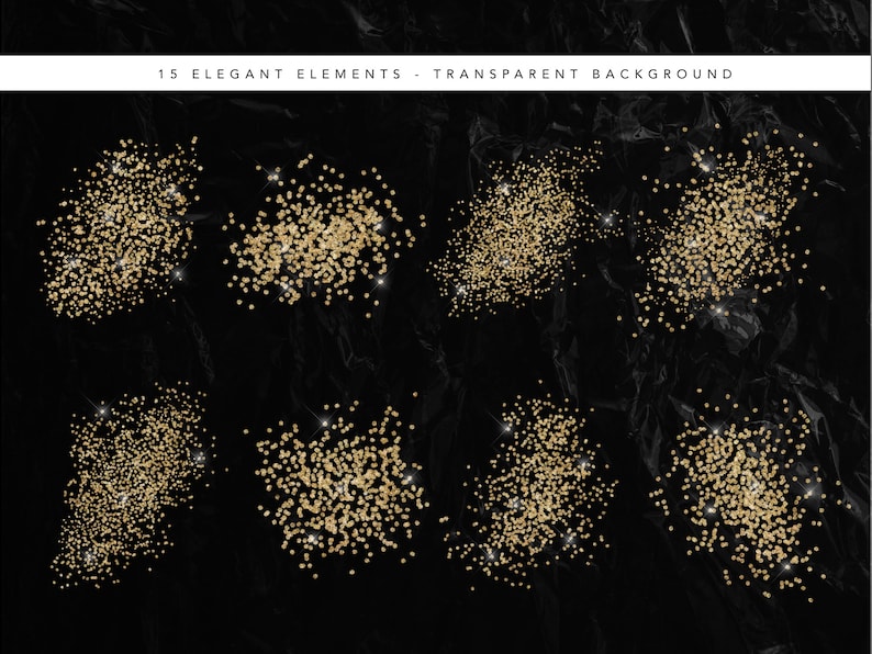 Gold Glitter Clipart Overlays: Shimmering Confetti PNG (commercial Use ...