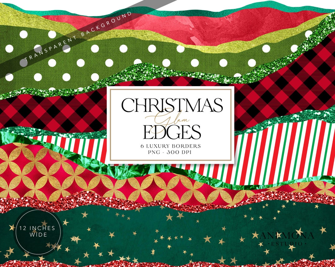 Christmas Borders, Christmas Edges, Chritmas Glam Tears, Glam Edges ...