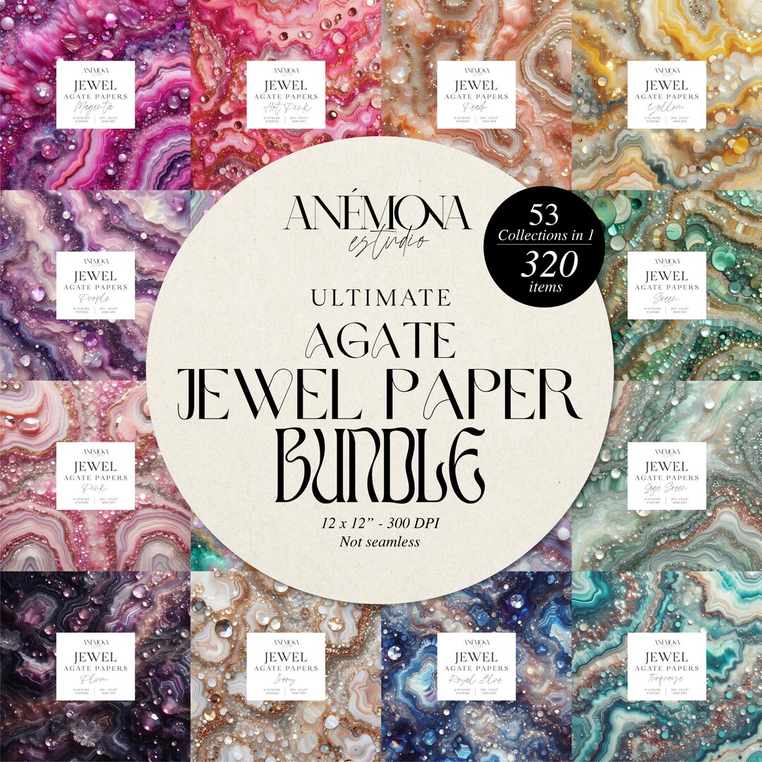 Agate Jeweled Digital Paper Bundle: Pearly Geode Textures (digital ...