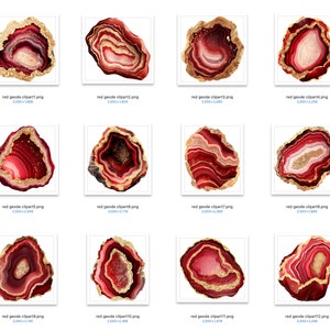 Geode Clipart, Red Agate Slice Clipart, Ruby Stone Slice Clipart, Red Gemstone Slice Png, Stone ...