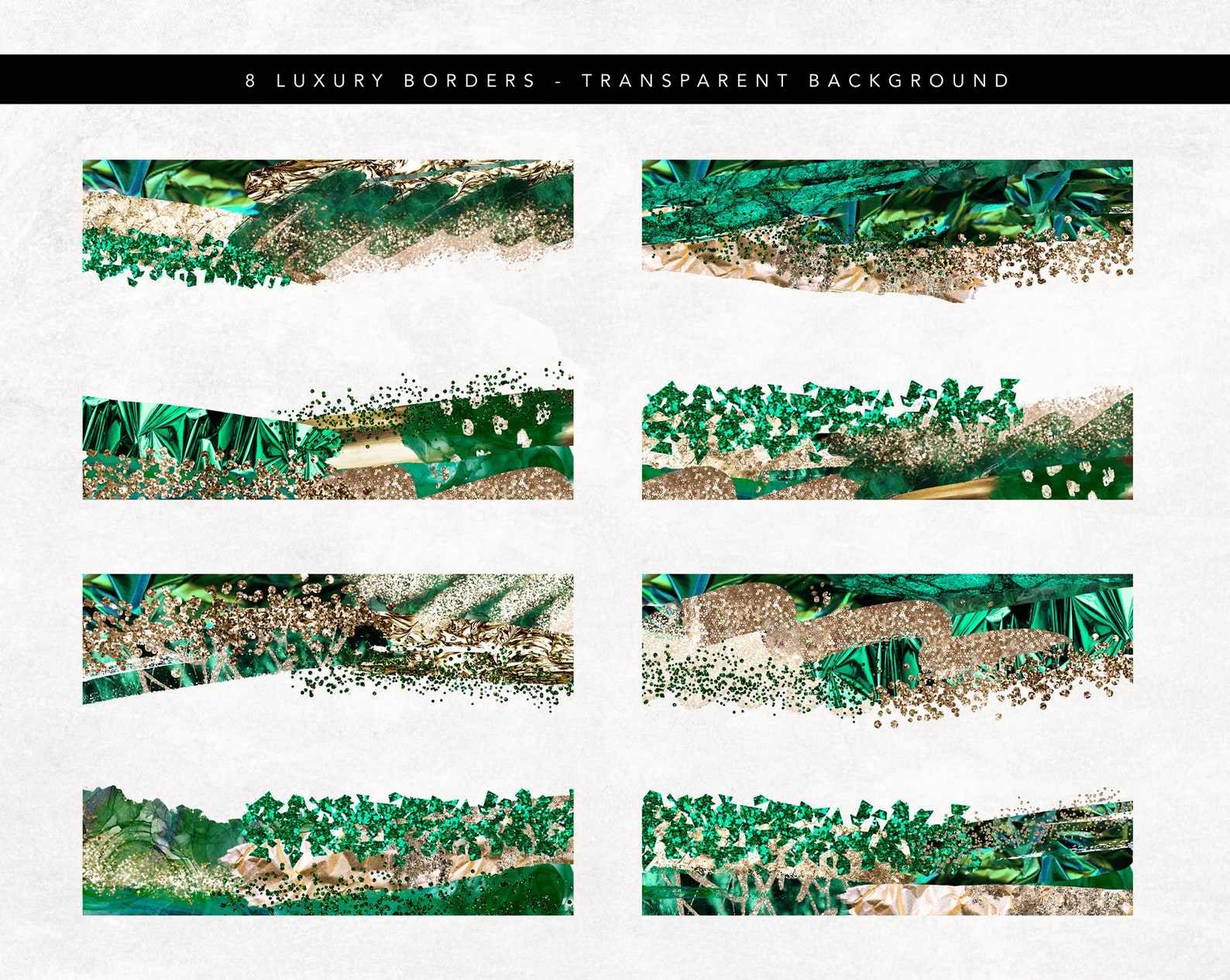 Green Border Clipart Abstract Glitter Border Metallic | Etsy