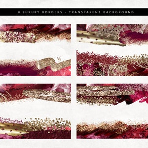 Burgundy Border Clipart - Burgundy and Gold Clipart - Burgundy Frame ...