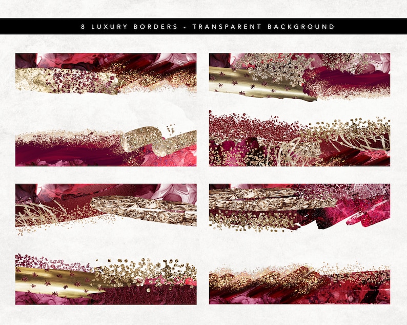 Burgundy Border Clipart Burgundy and Gold Clipart Burgundy - Etsy