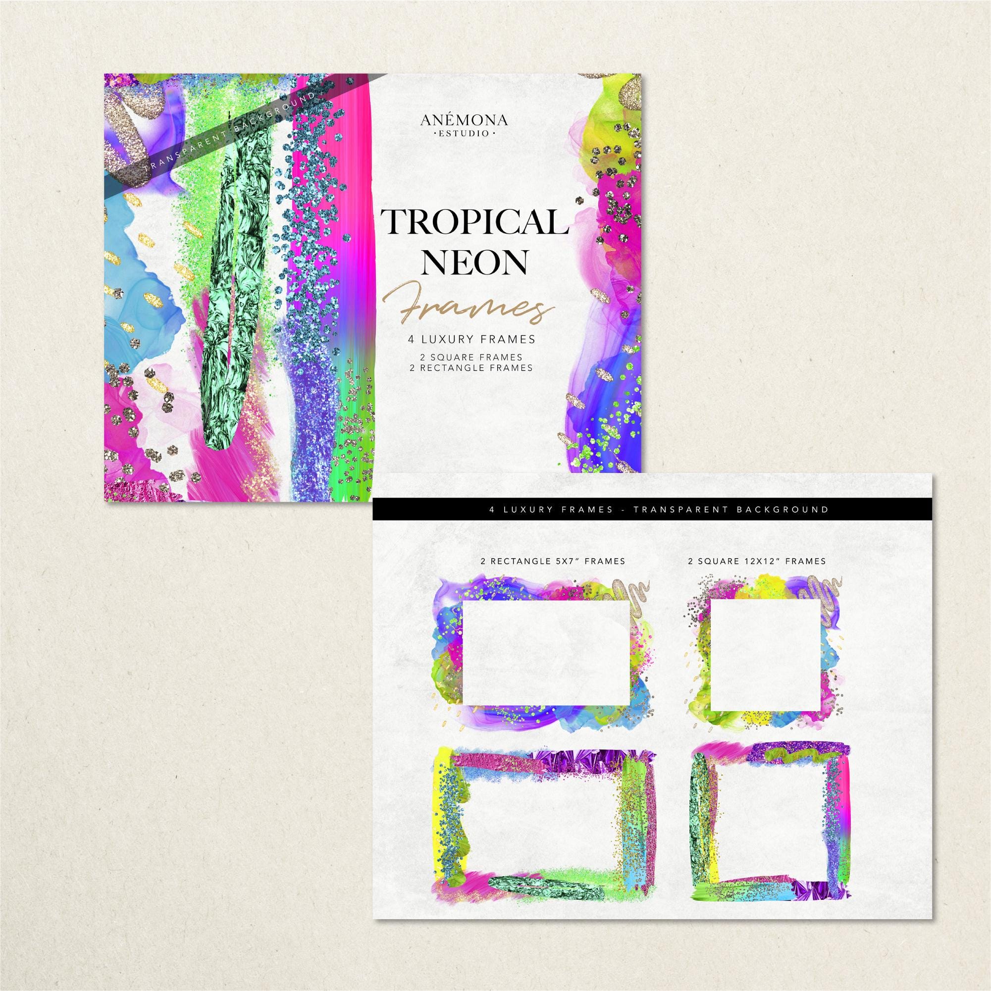 Glam Frames Clipart Bundle: Shiny PNG Borders for Commercial Use - Etsy