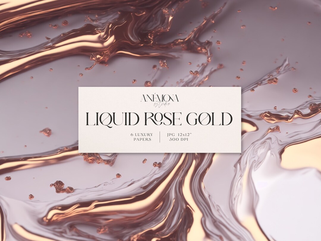 Rose Gold Marble Digital Paper, Liquid Marble Textures in Rose Gold 3d ...