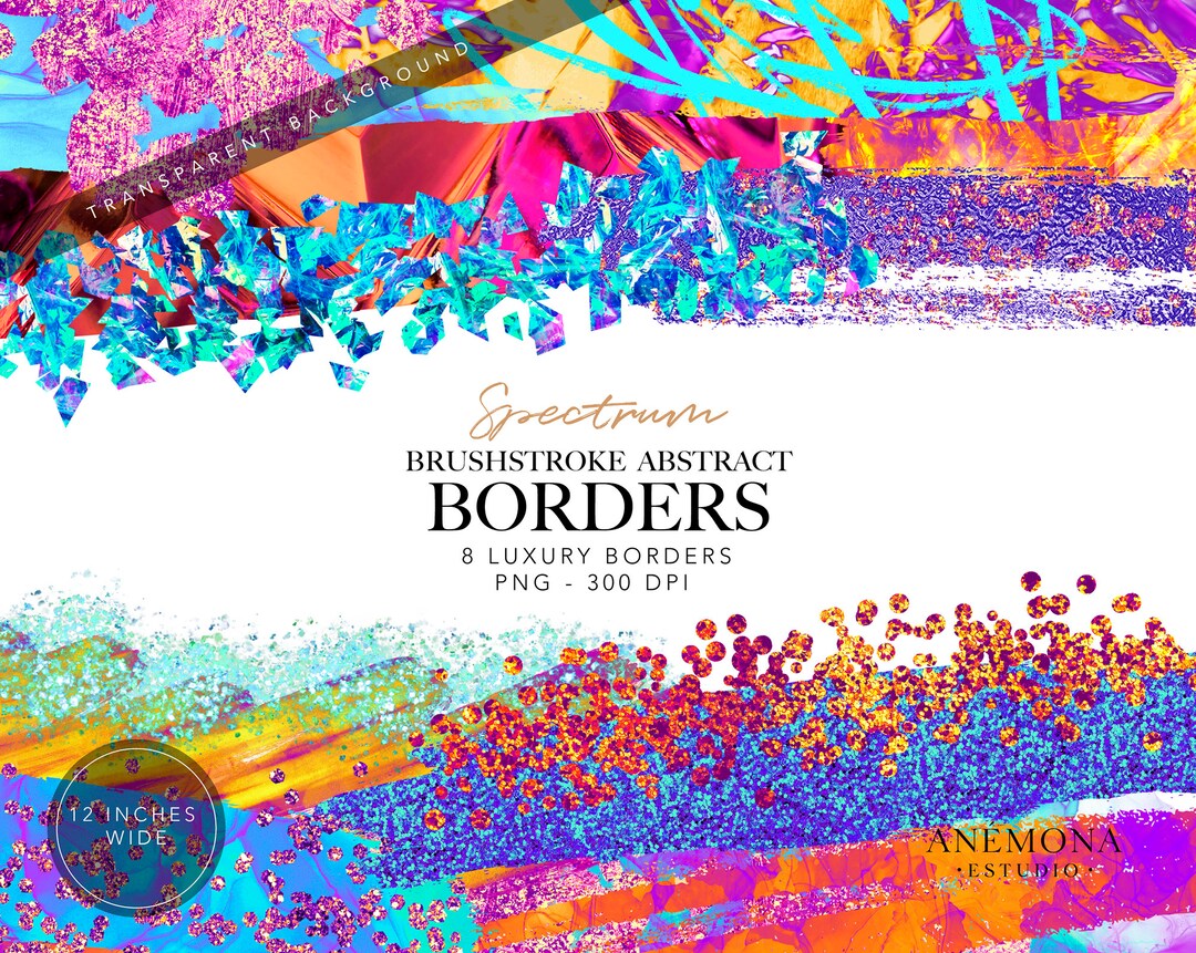 Colorful Border Clipart - BRIGHT Glitter Border - Glitter Digital Frame ...