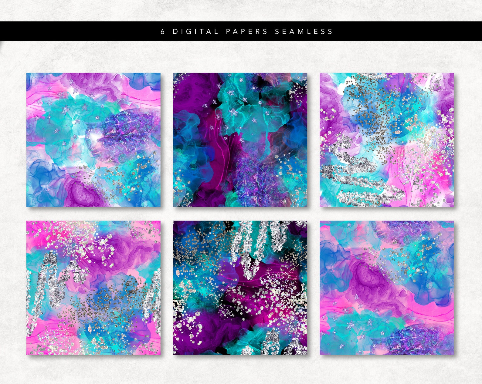 Mermaid Digital Paper Glitter Abstract Paper Purple - Etsy