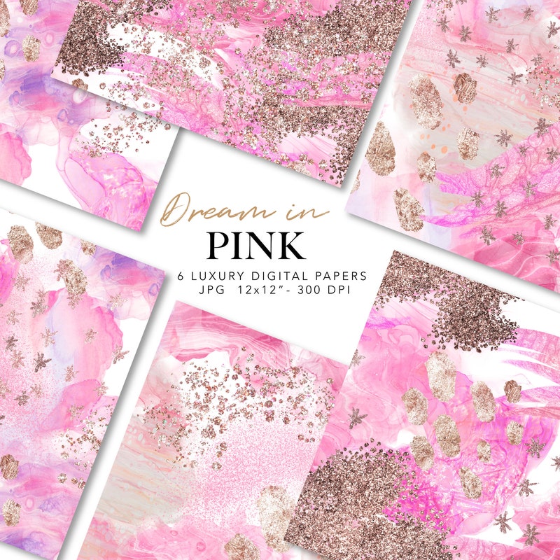 Pink Digital Paper - Etsy