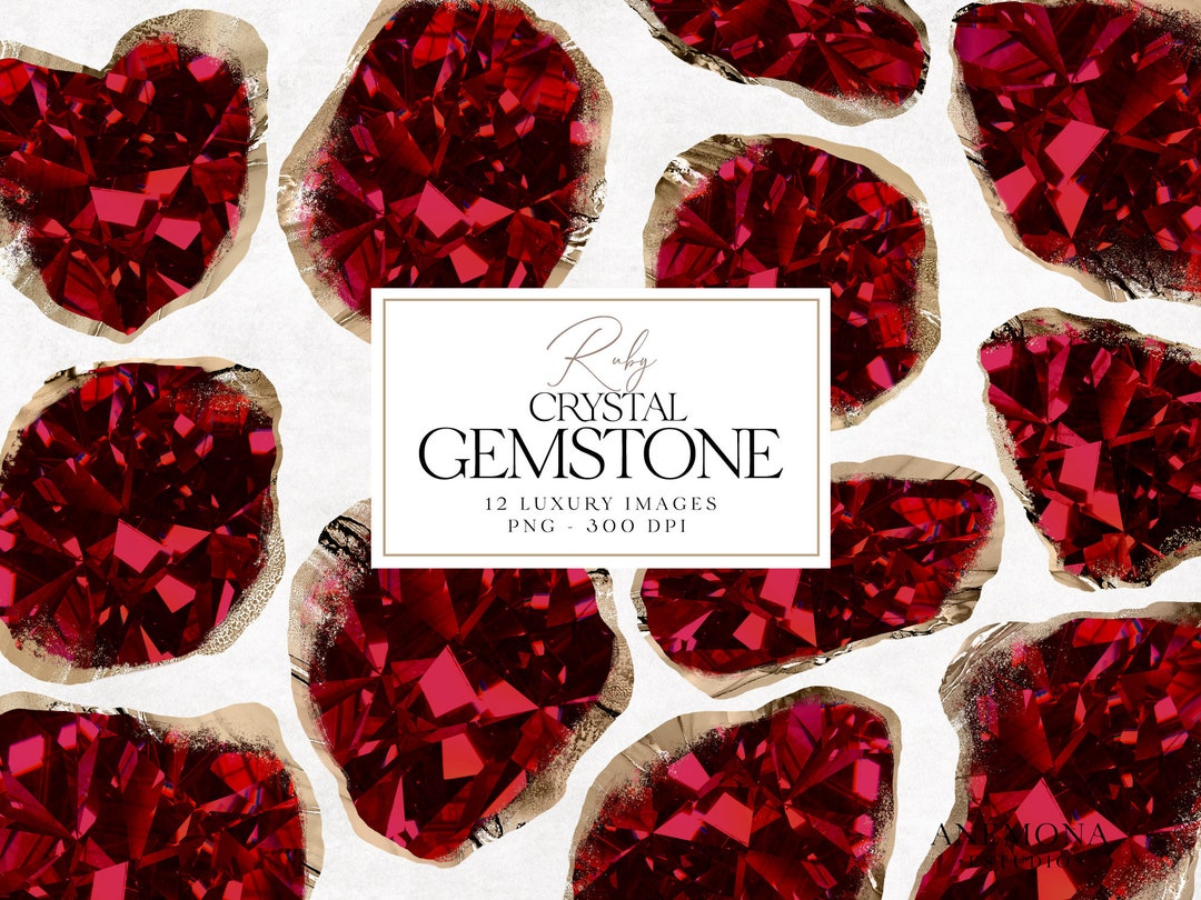 Red Crystals Clipart, Ruby Gemstone Clipart, Red Diamonds, Ruby Quartz ...