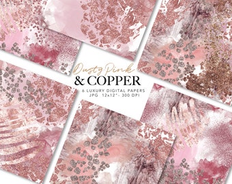 Pink Digital Paper Glitter Abstract Paper Pink Alcohol Ink | Etsy