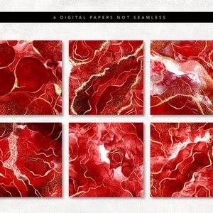 Red Agate Digital Paper - Red Marble Paper - Red Alcohol Ink Paper ...