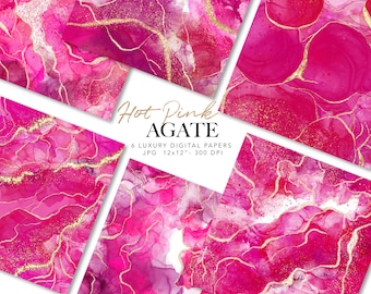 Hot Pink Digital Paper - Etsy