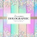 Holographic Glitter Digital Paper, Unicorn Digital Paper, Pastel ...
