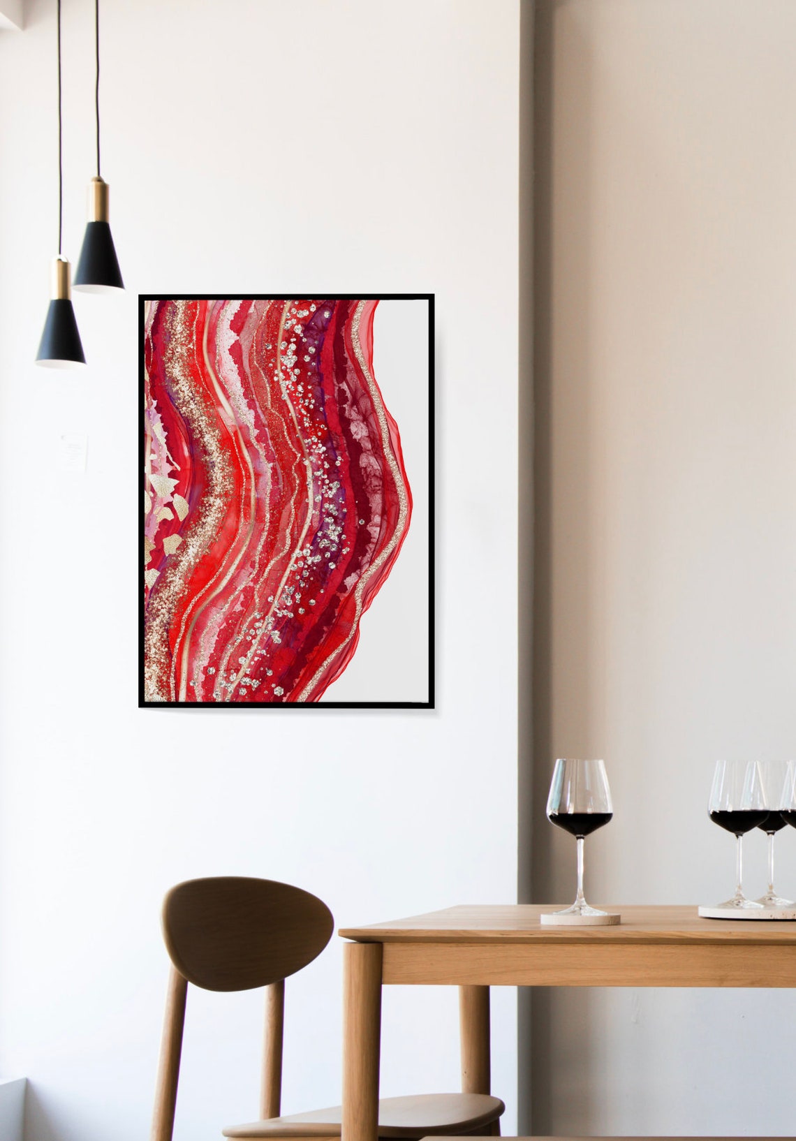 Red Agate Borders Clipart Red Watercolor Geode Clipart Gold - Etsy