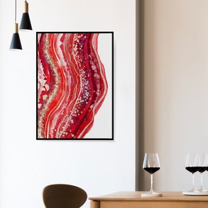 Red Agate Borders Clipart, Red Watercolor Geode Clipart Gold Glitter ...