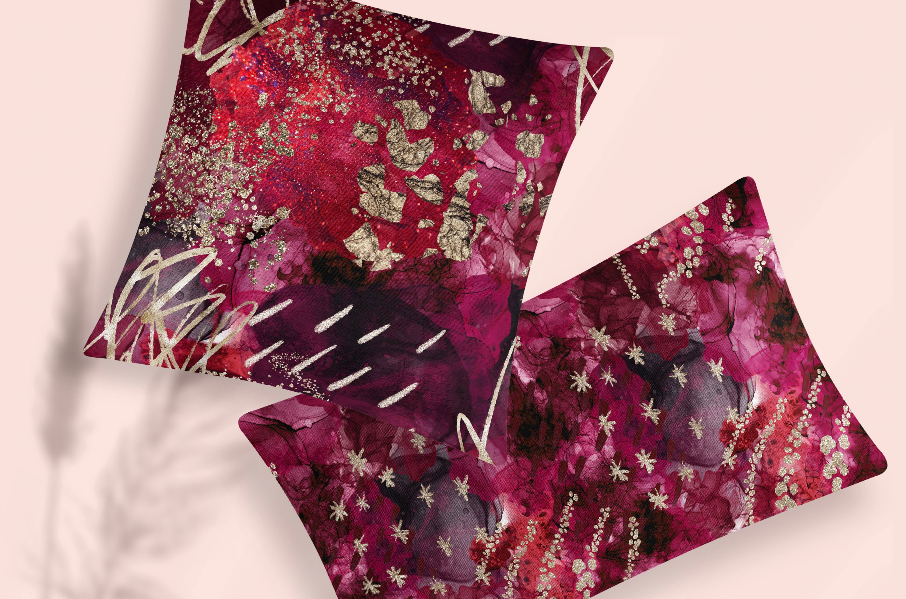 Burgundy Digital Paper Burgundy and Gold Paper Glitter - Etsy