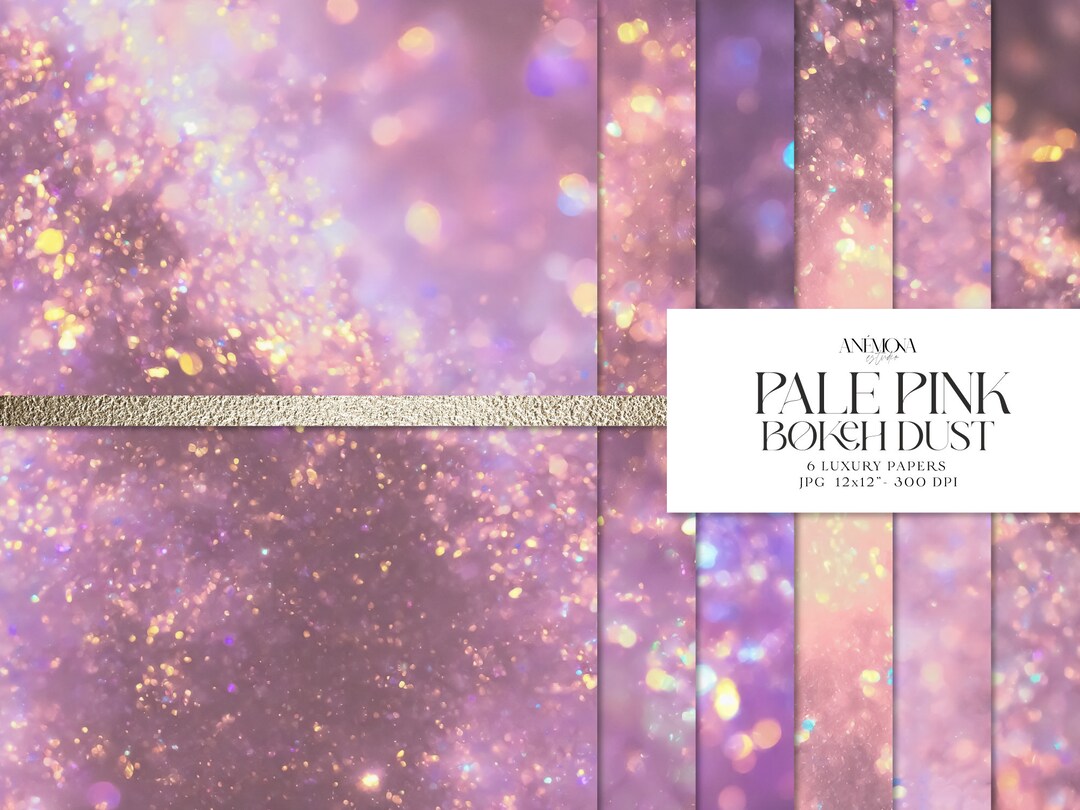 Pale Pink Bokeh Dust Backgrounds, Glitter Dust Digital Paper, Glitter ...