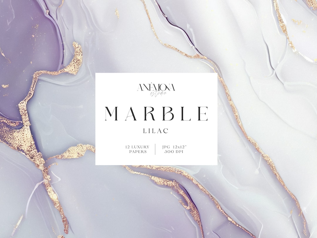 Lilac Marble Digital Paper, Luxury Pale Purple Marble Textures With ...
