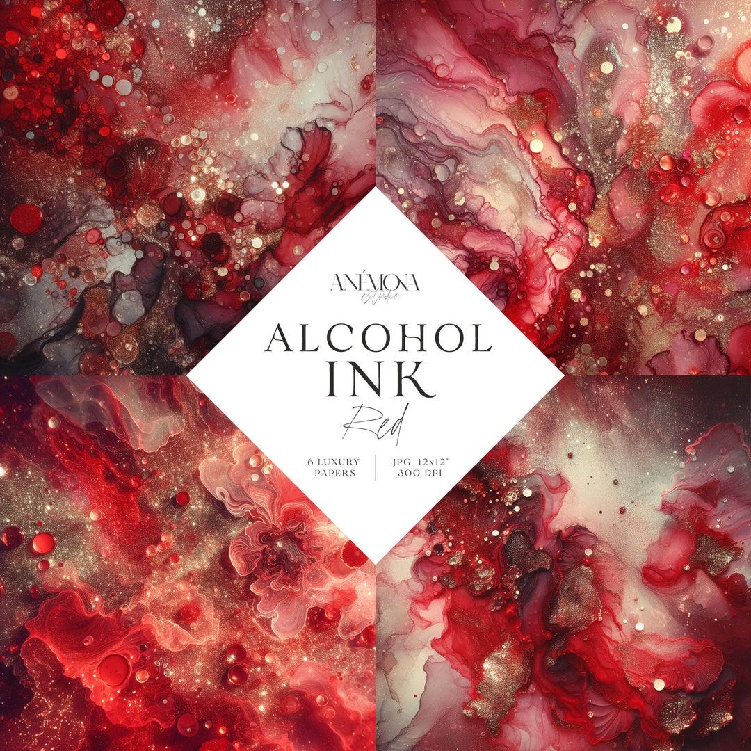 Red Alcohol Ink Pattern Liquid Paint Textures Elegant and - Etsy