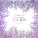 Purple Glitter Border Clipart: Luxury Confetti Overlays (digital ...