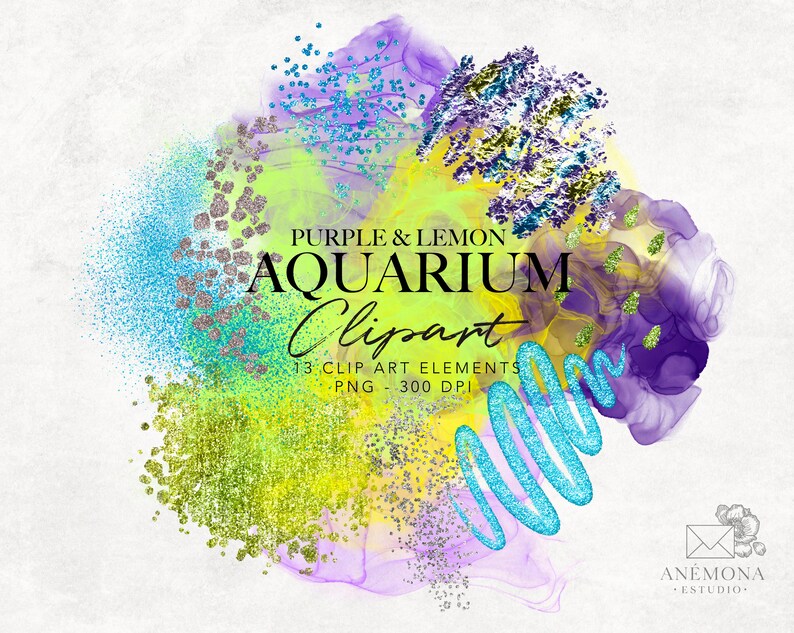 Neon Watercolor Clipart Colorful Splashes Clipart Abstract | Etsy