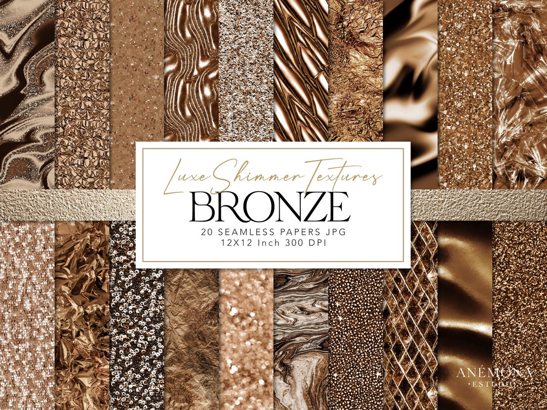 Bronze Digital Paper, Brown Foil Paper, Bronze Glitter, Seamless Brown ...