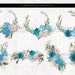 Turquoise Watercolor Floral Clipart Aqua Flower Watercolor - Etsy