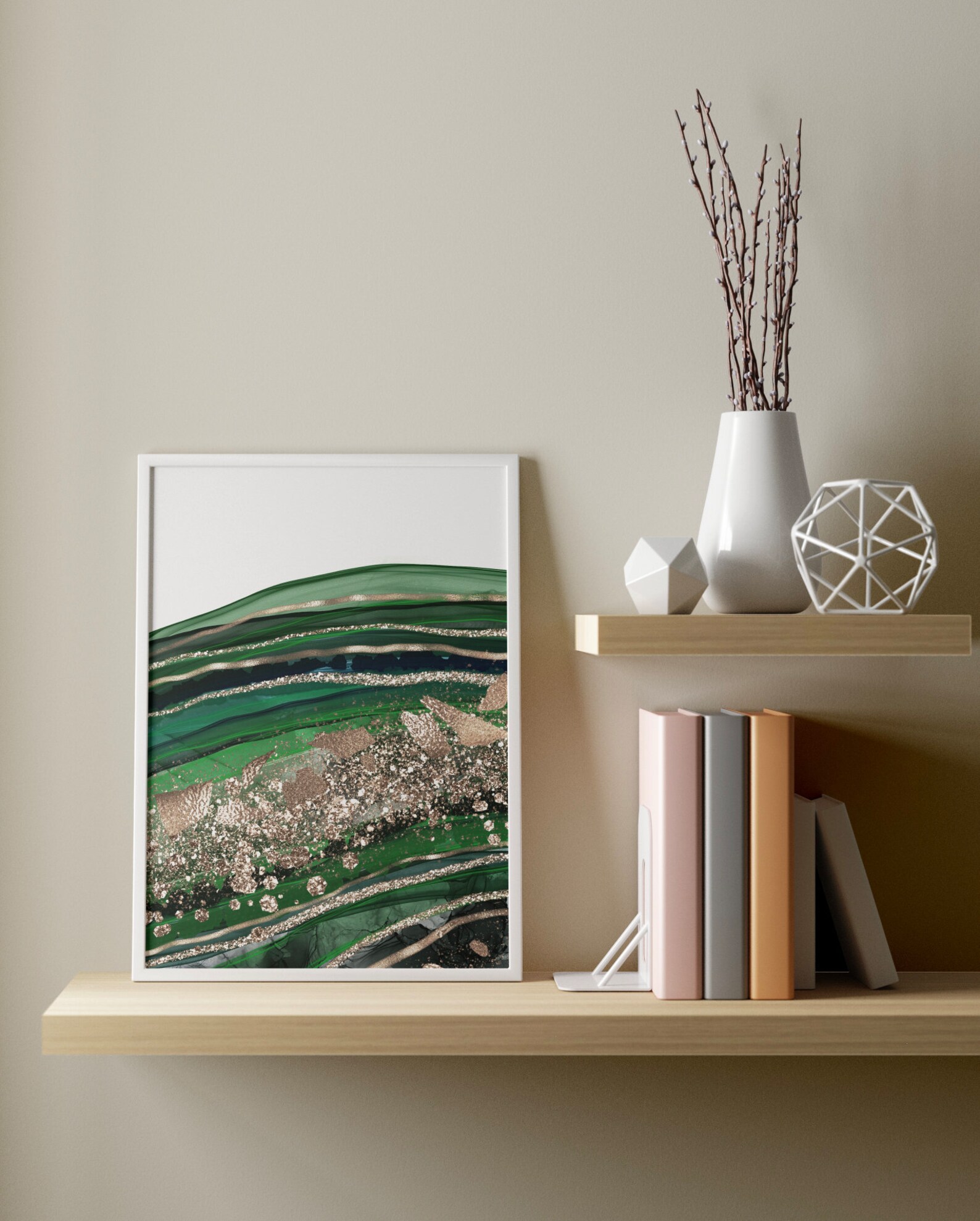 Green Emerald Agate Borders Clipart Watercolor Geode Clipart - Etsy