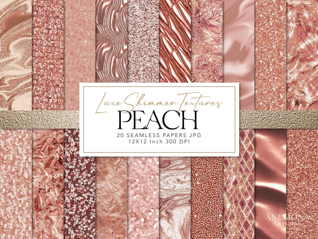 Peach Digital Paper, Peach Foil Paper, Peach Glitter, Seamless Peach ...