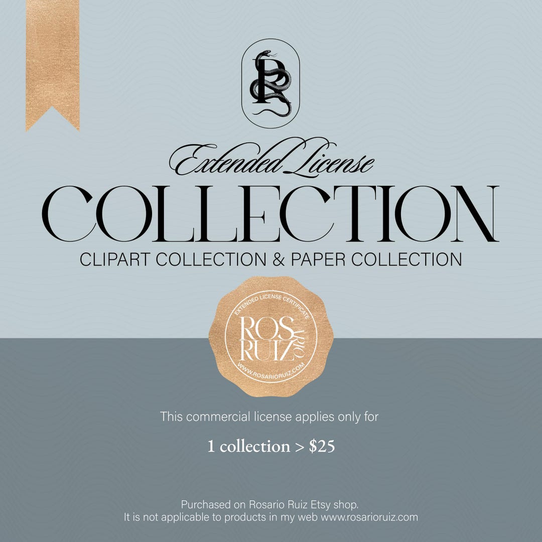 Extended License: Clipart or Paper Collection - Commercial Use - Etsy