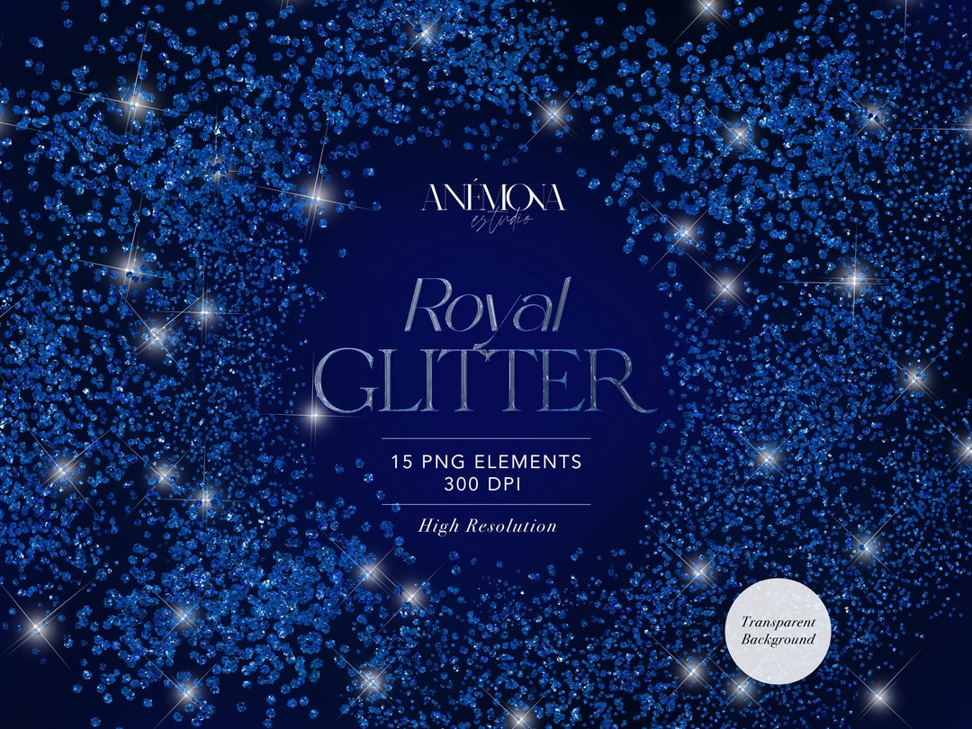 Royal Blue Glitter Clipart, Royal Glitter Overlays, Blue Shimmer ...