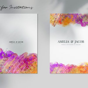 Purple and Orange Watercolor Border Clipart - Glitter Border - Alcohol ...