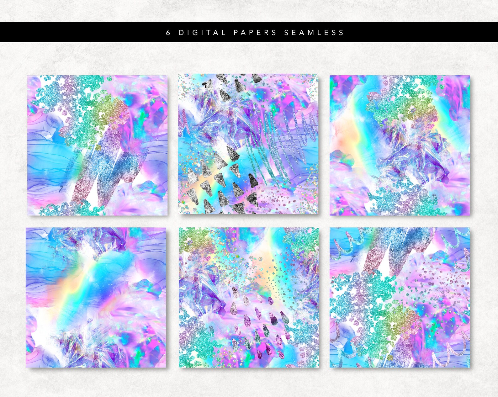 Iridescent Digital Paper Glitter Abstract Paper Rainbow - Etsy