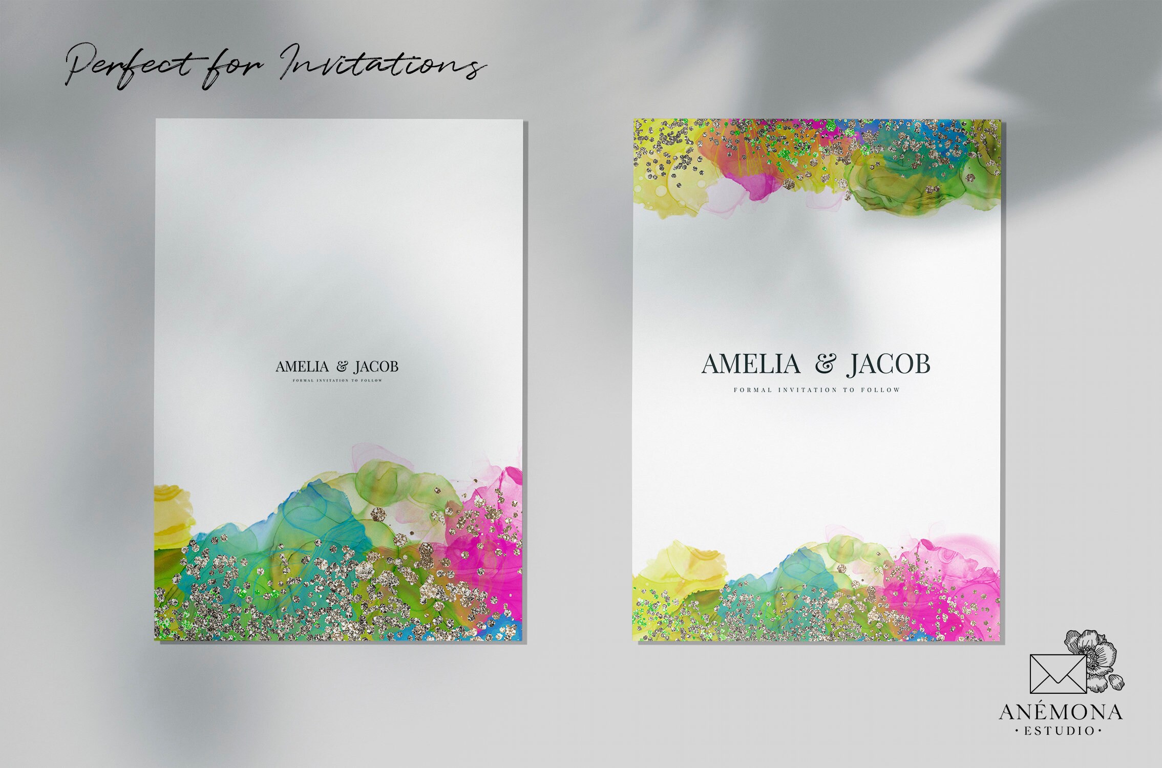 Watercolor Border Clipart Glitter Border Holographic | Etsy