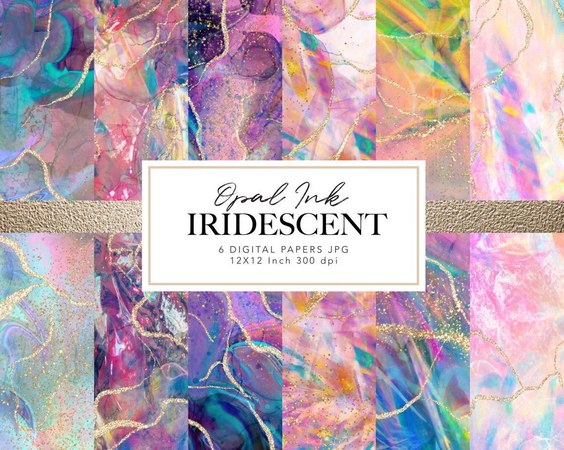Opal Digital Paper Holographic Digital Paper Nacre Paper - Etsy